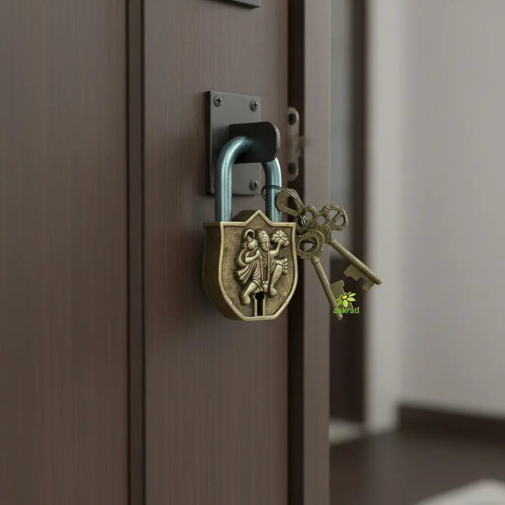 Brass Hanuman Engraved Padlock | Divine Protection for Your Home | Bra ...